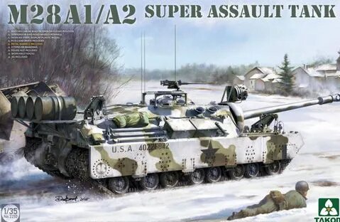 Сборная модель TAKOM 2210 в масштабе 1/35, тяжёлая штурмовая техника M28A1/A2 (в комплекте 2 варианта исполнения)