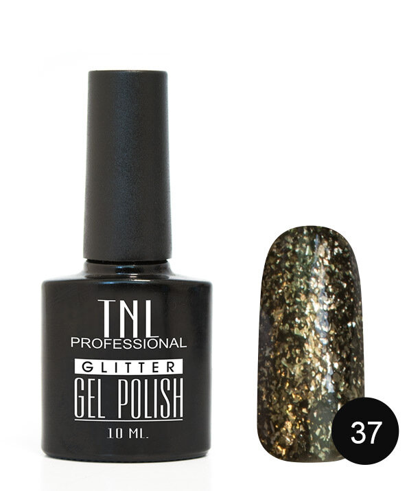 TNL Professional Гель-лак - Glitter № 37 - Черный (10 мл)