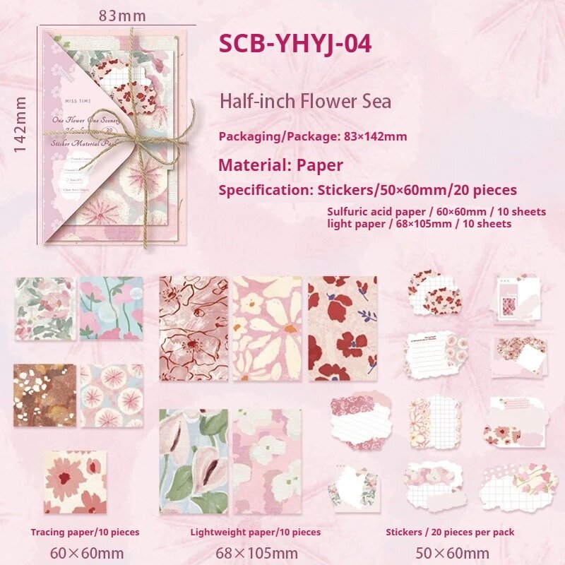 Набор для скрапбукинга JIANWU винтажный цветочный узор SCB-YHYJ-04