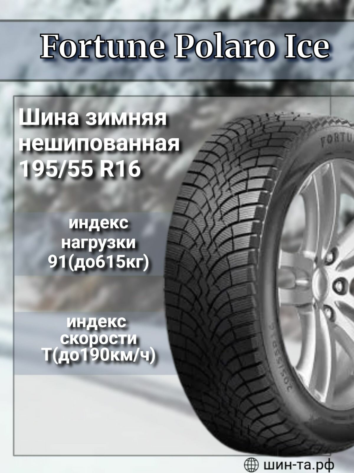 Шина легковая зимняя Fortune Polaro Ice 195/55 R16 91T TL