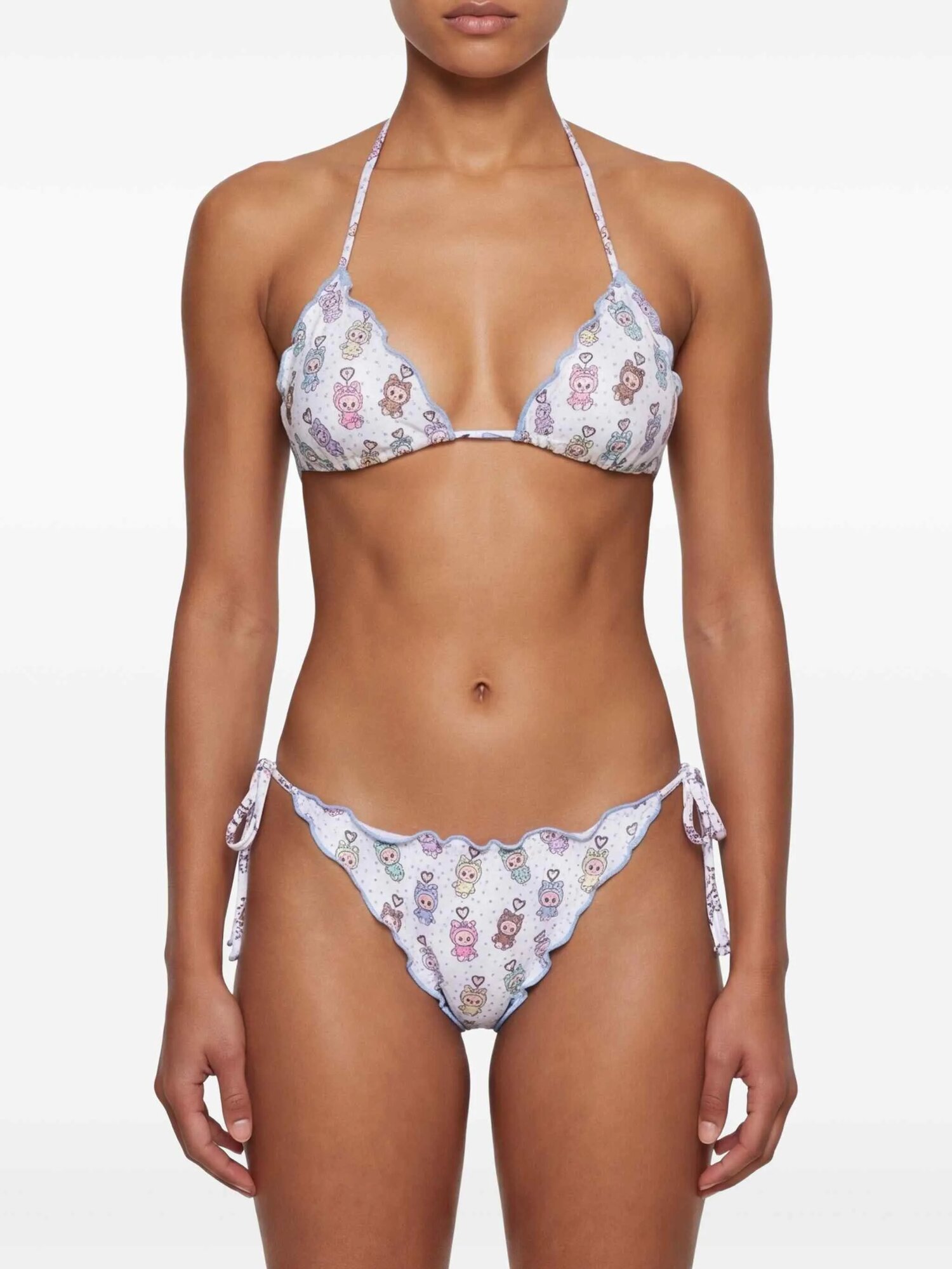 Купальник MC2 Saint Barth Ruffled-trims bikini, размер 46, бежевый/белый — фото 1