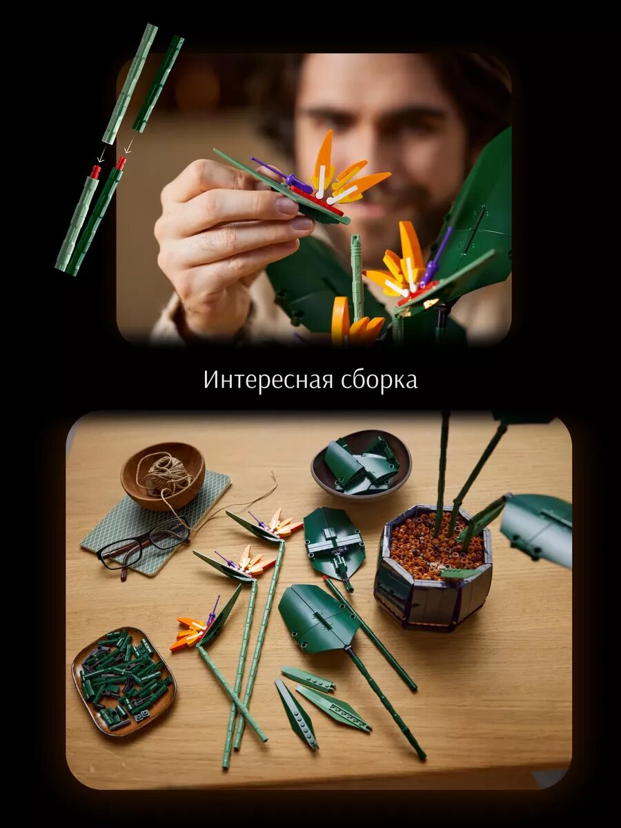 Конструктор Goldenbricks "Цветок Райская Птица" Botanical Collection — фото 1