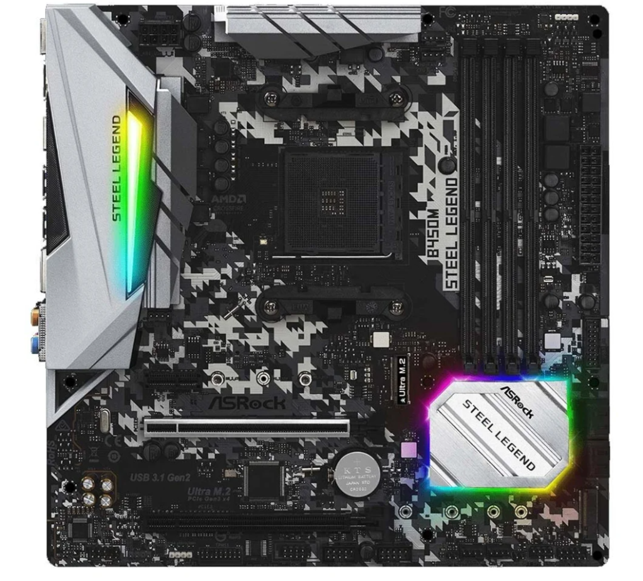 Материнская плата ASRock B450M STEEL LEGEND, SocketAM4, AMD B450
