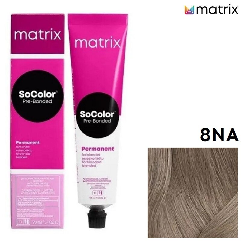 Matrix SoColor 8NA - Светлый блондин натуральный пепельный - 8.01, 90 мл
