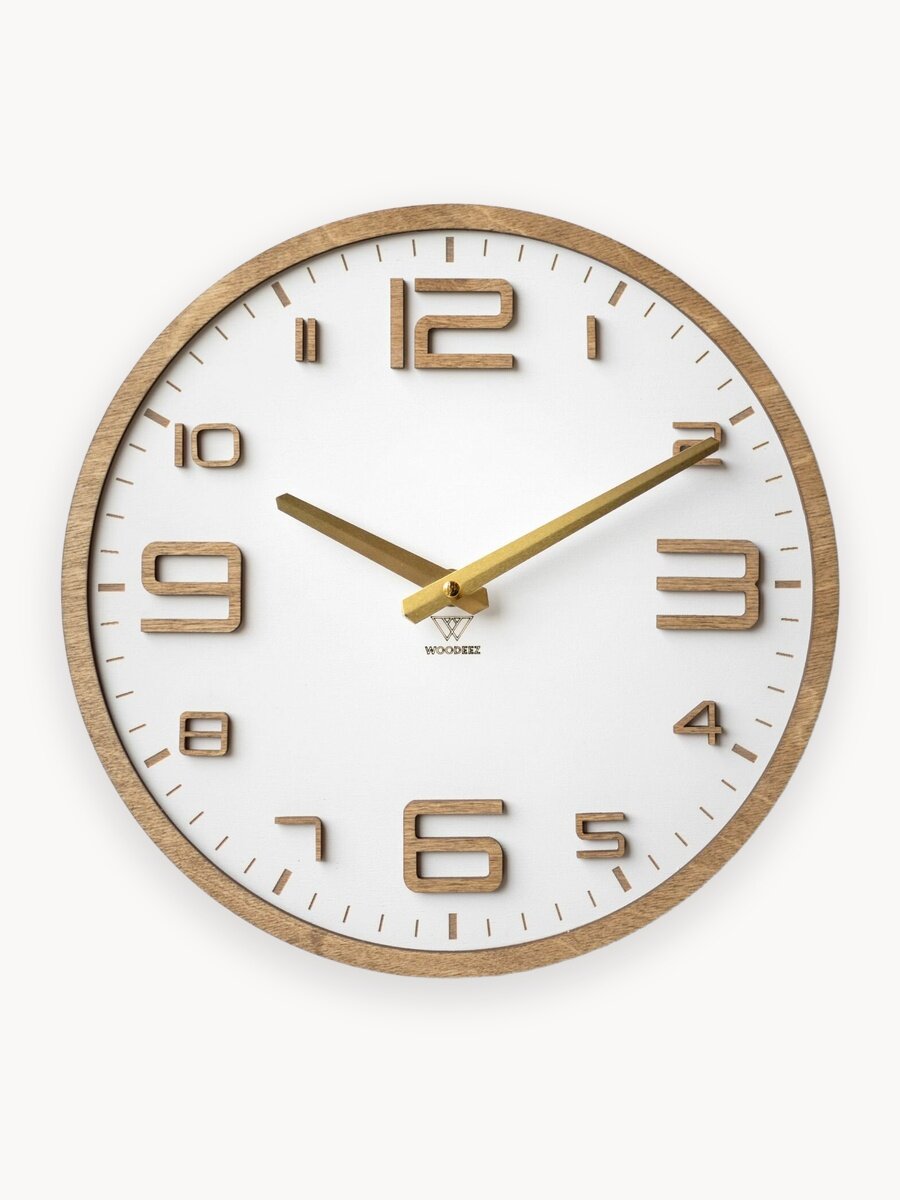Часы настенные деревянные 28 см Woodeez | ручная работа | стиль лофт | бесшумный механизм | для интерьера и уюта