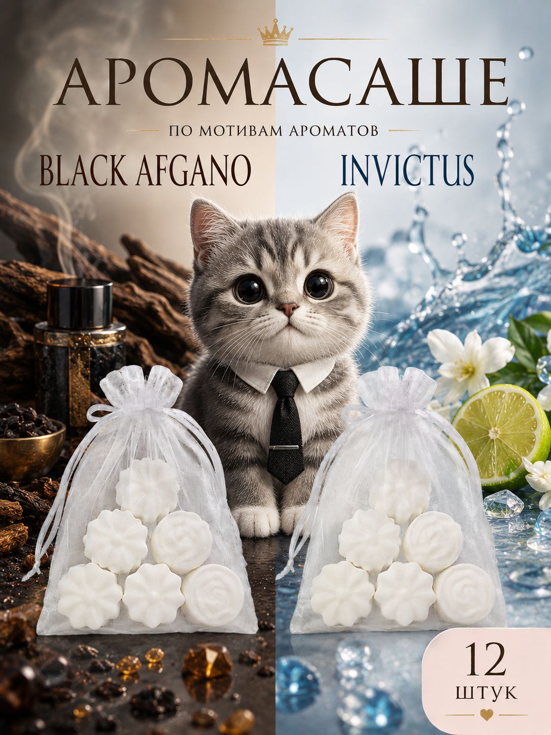 Аромасаше для шкафа по мотивам "Black Afgano" и "Invictus"