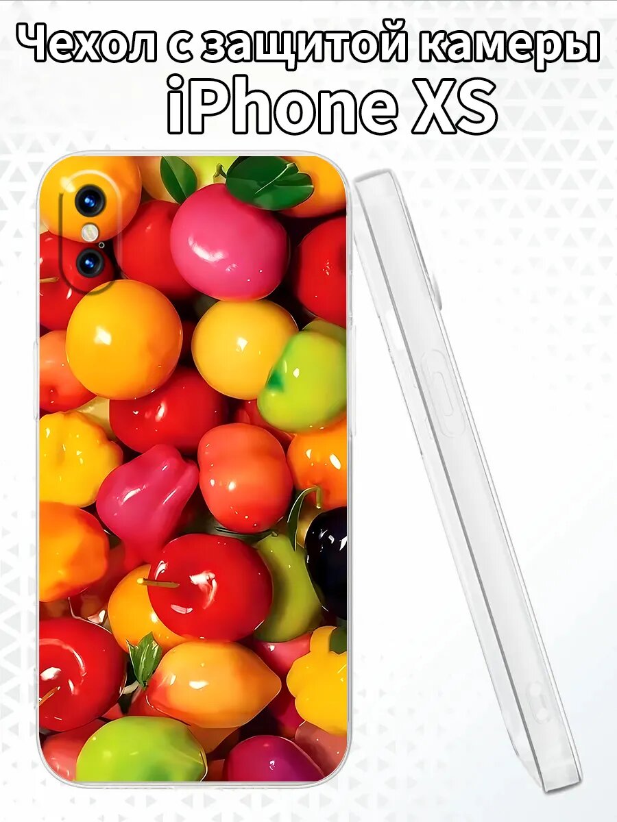Чехол для iPhoneXS с изображением 3D фруктов