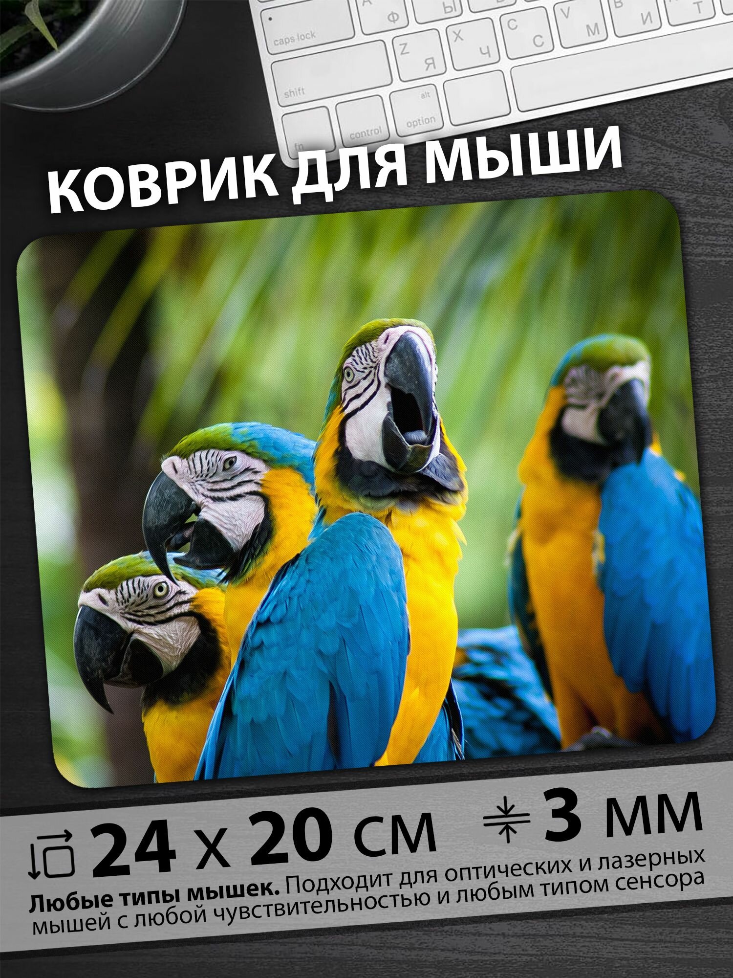 Резиновый коврик для мыши (24 x 20 см x 3 мм)