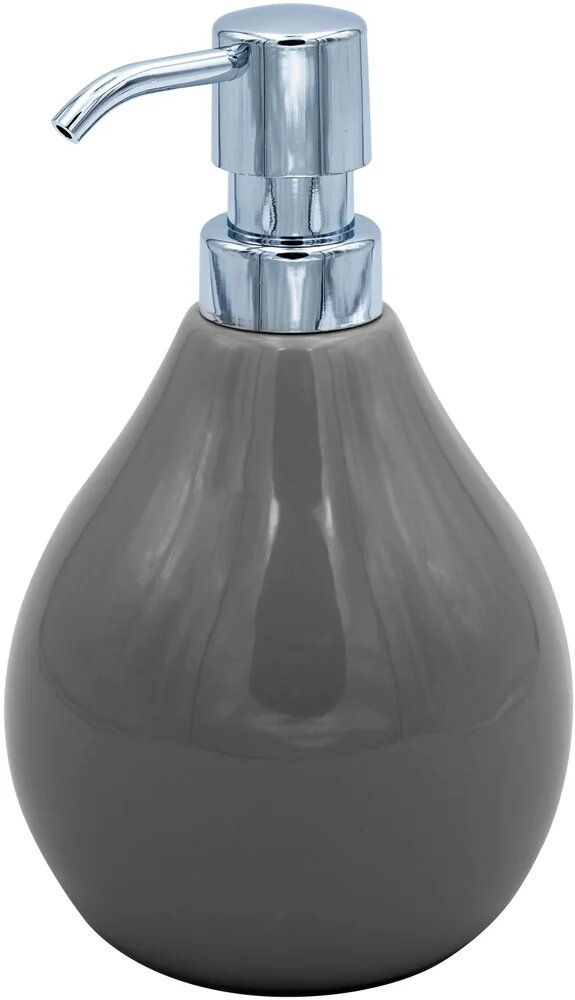 Дозатор для жидкого мыла Ridder Belly 2115507 настольный, механический, серые, глянцевый, пластиковый, круглый, диспенсер для мыла