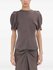 Топ Victoria Beckham Bela flutter-sleeve top, размер 6, коричневый
