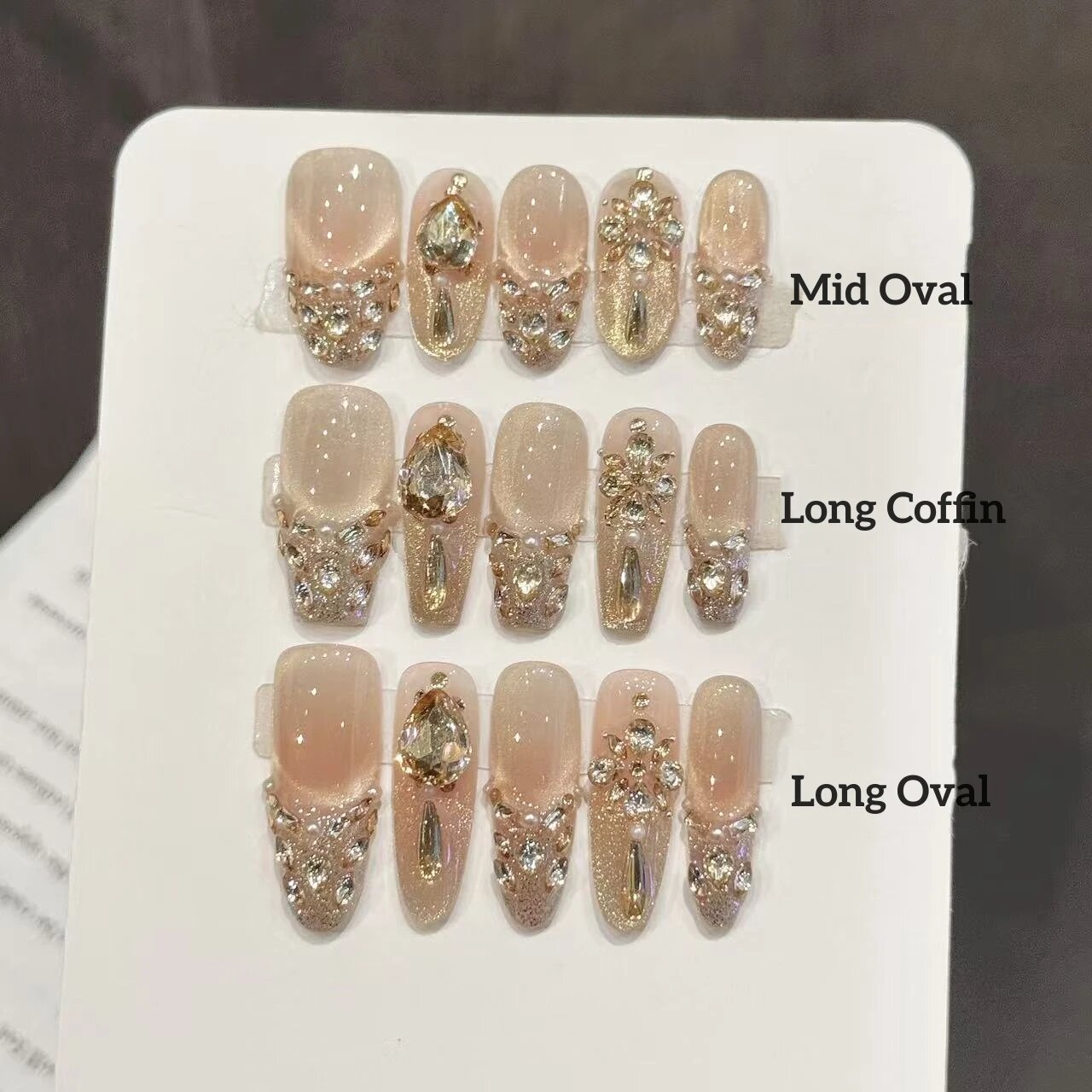 Акриловые накладные ногти ручная работа nude 10 шт 3256 Mid Oval S