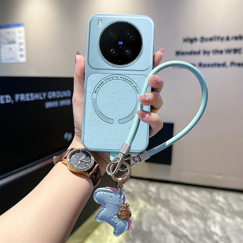 Чехол для Vivo X300 Ultra / Виво X300 Ультра, кожа TPU, со шнурком, защитный, противоударный