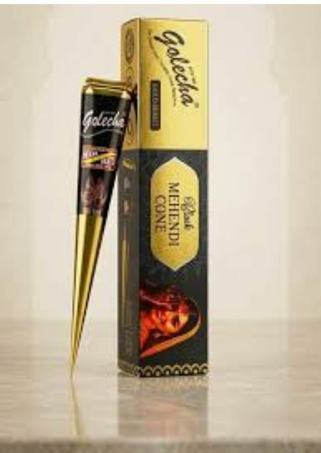Хна в конусе для тату черная Golecha Gold Series Black, 1 конус 25 гр (временная татуировка)