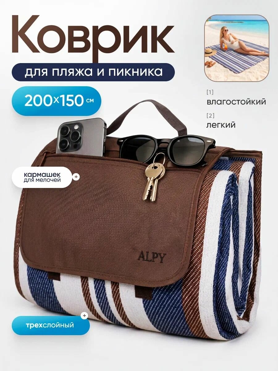 Коврик пляжный для гальки складной ALPY, подстилка для пикника