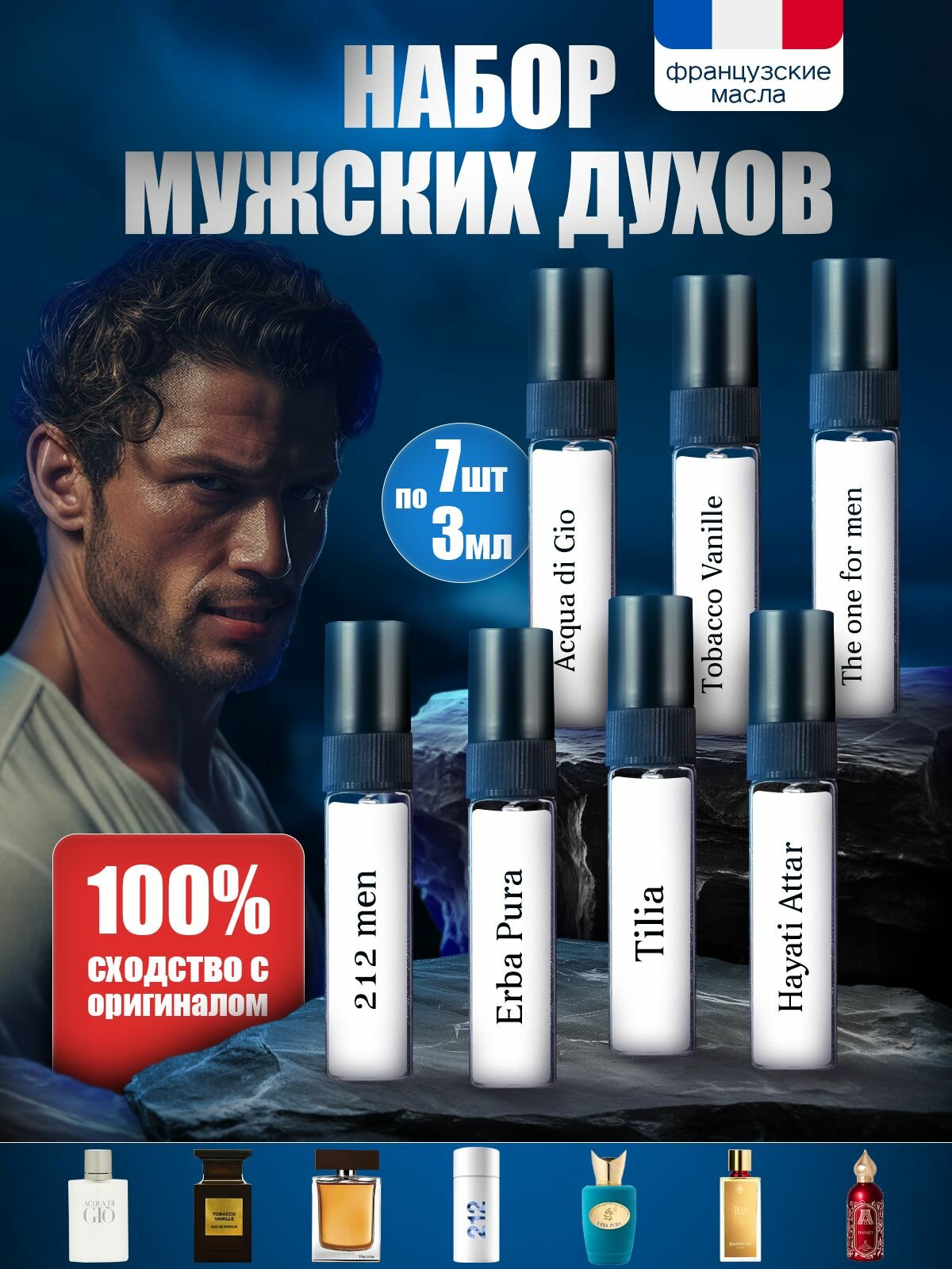 Духи мужские набор пробников 7 шт