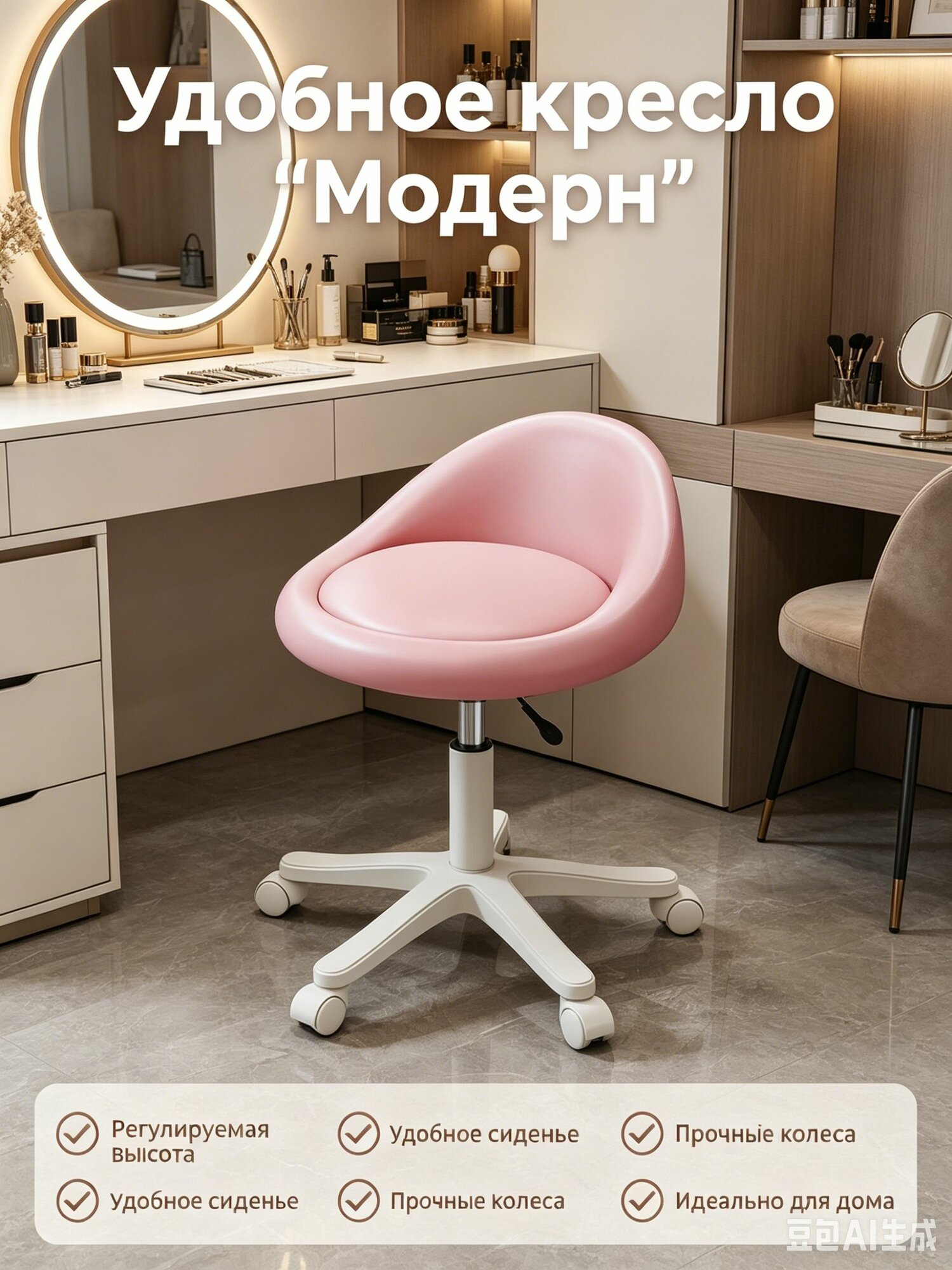 Стул мастера, розовый стул