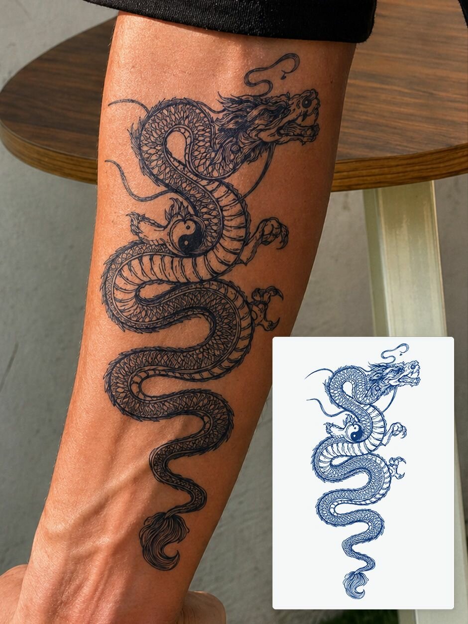 Tattoo'шки Временная тату без пленки 11*18см (темнеет через 24 часа) 11*18см темнеющая