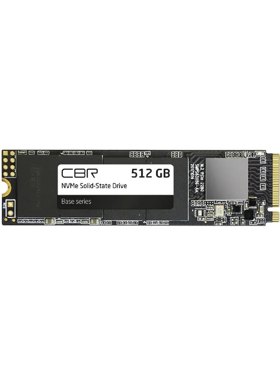 SSD-накопитель CBR Base SSD-001TB-M.2-BS24b, OEM, 1 ТБ, M.2 2280, PCIe 3.0 x4, 3D TLC NAND, черный