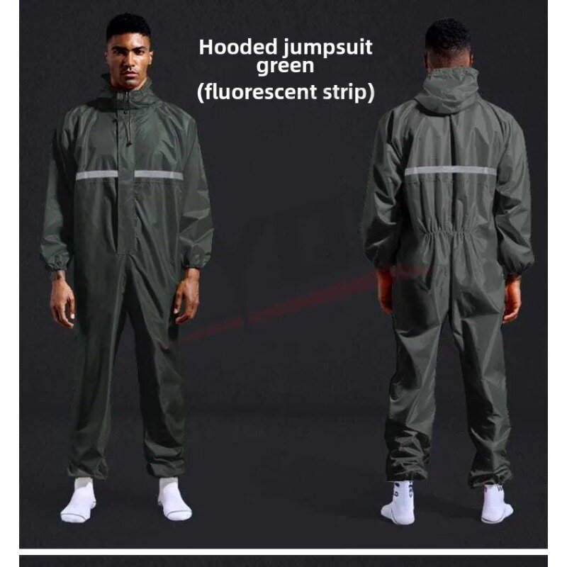Raincoat Suit Rainstorm Proof Motorcycle Portable for Outdoor Riding One-piece Coveralls Uniform Waterproof Poncho Hooded