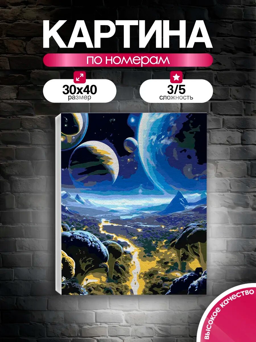 Картина по номерам 30x40 Космос и планеты