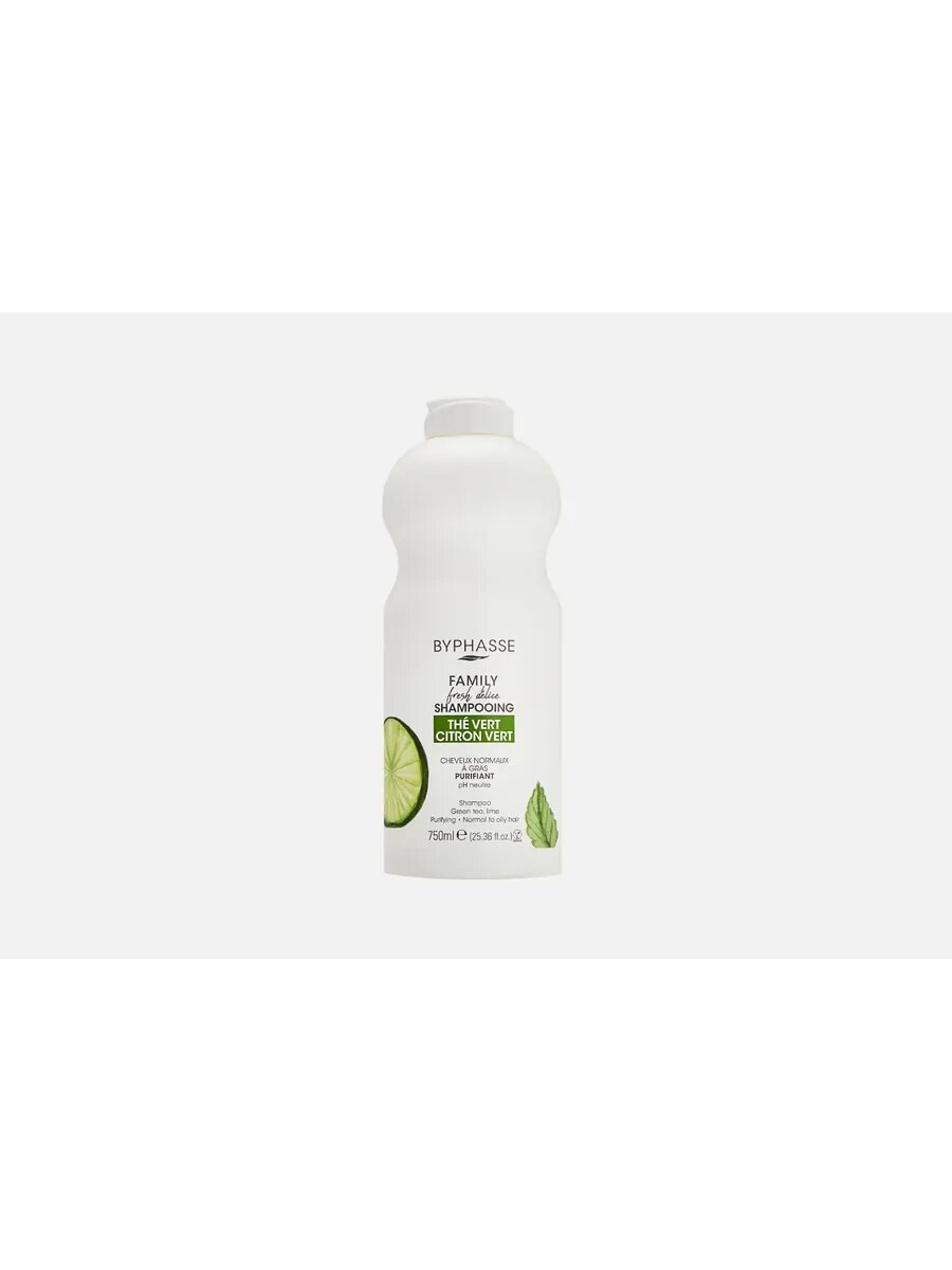 BYPHASSE green tea & lime Шампунь для жирных волос 750 мл