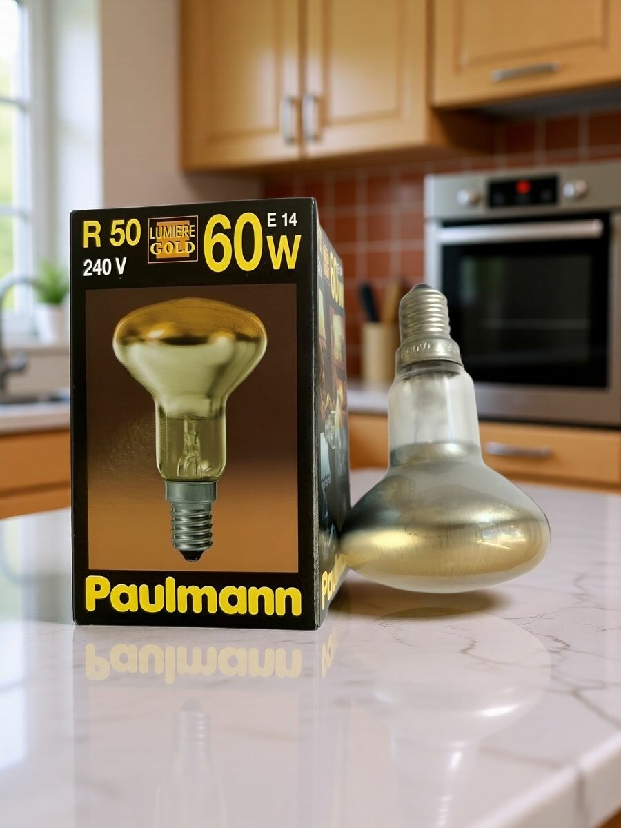20760 Лампа накаливания зеркальная R50 60W E14, с золотым напылением, 20760, PAULMANN, 1 штука