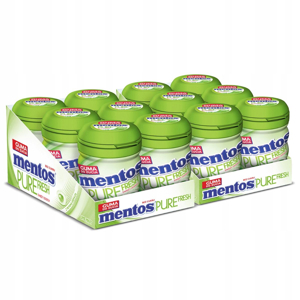 Жевательная резинка Mentos Pure Fresh со вкусом лайма и мяты, без сахара 12х60 г - 80733300