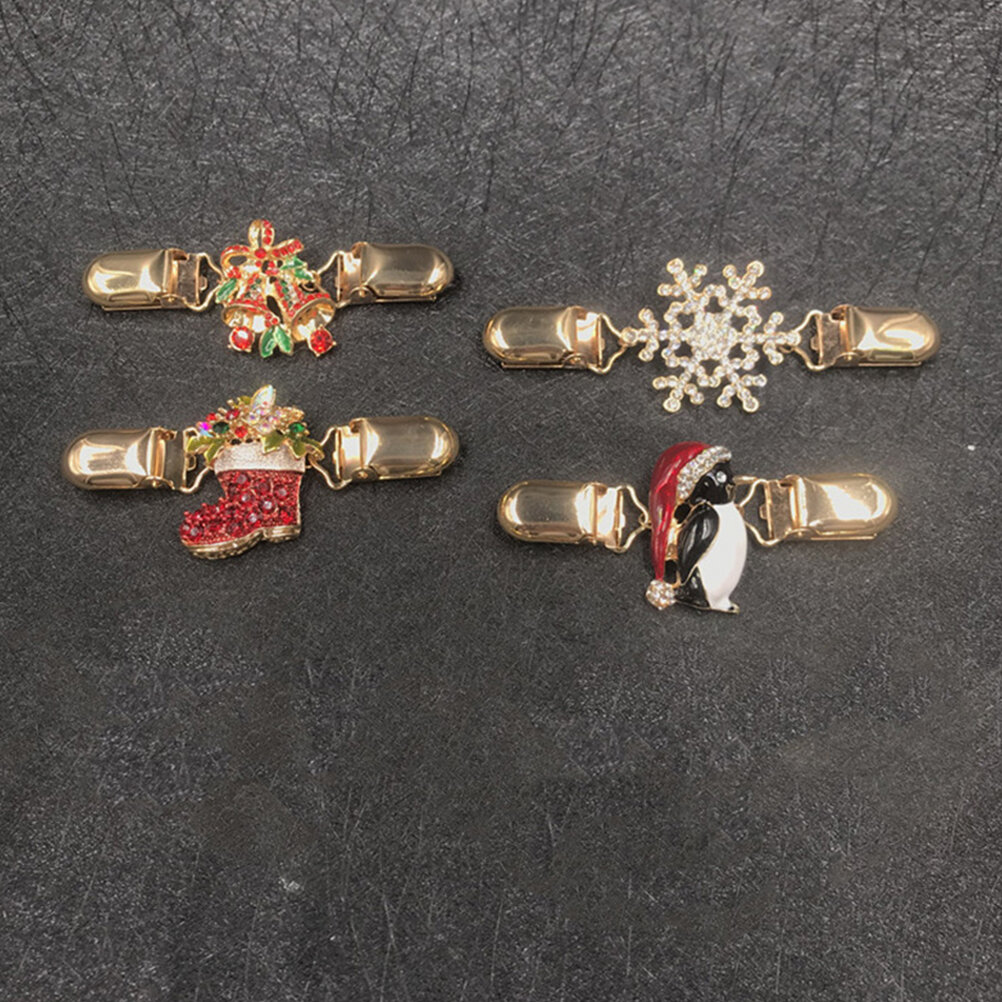 Застежка Для Свитера И Плаща Золотой 11x4 Cm С Новогодним Узором В Forme Снежинки Для Фиксации Эластичной Талии