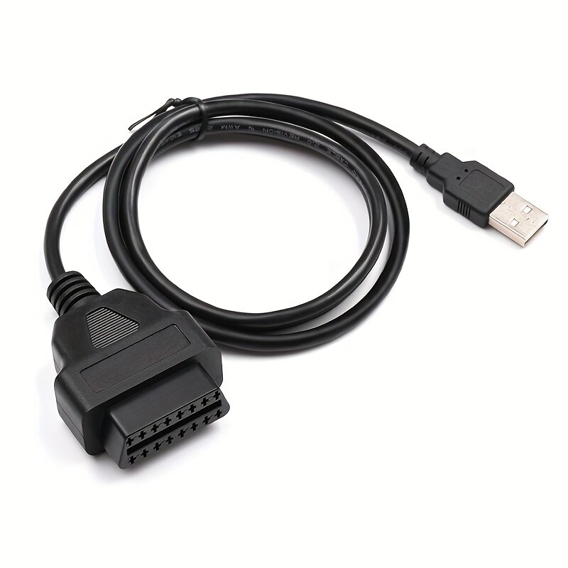 Кабель-переходник OBD2 Female 16Pin на USB для видеорегистратора и компьютера, 39,37 дюйма, черный