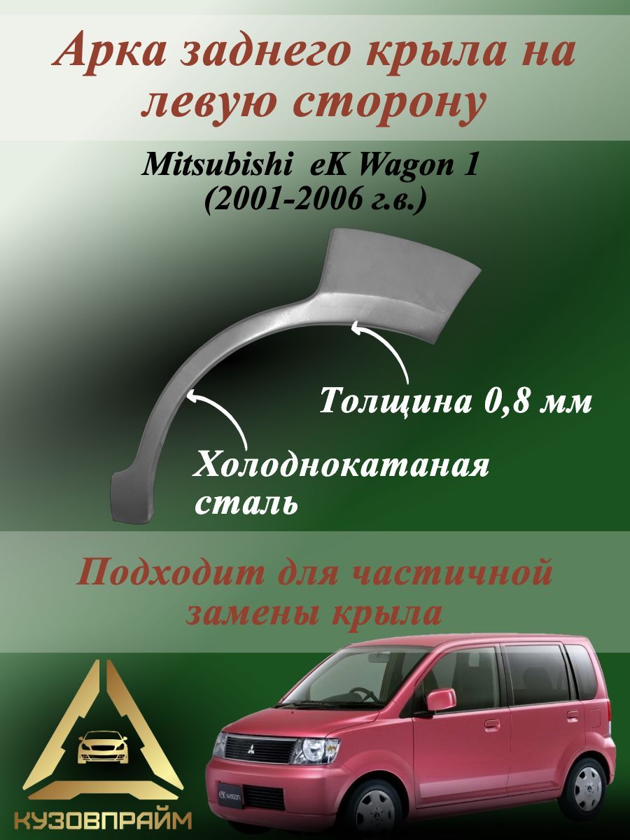 Арка ремонтная задняя левая Митсубиси eK Wagon 1, холоднокатаная сталь 0.8мм, 1шт.