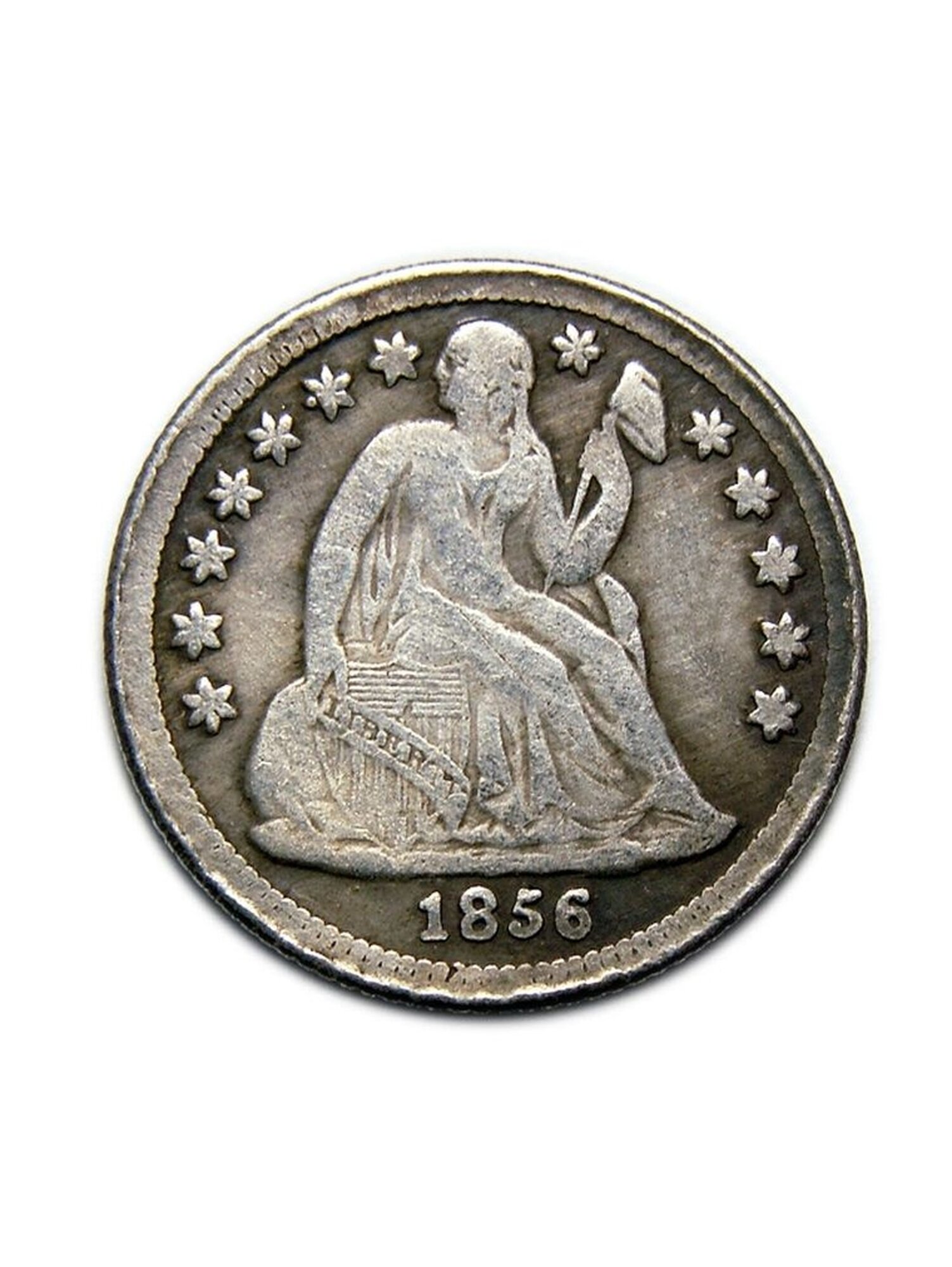 Монета бестмани "One Dime", 1856 год, посеребренный металл, 2.5 г
