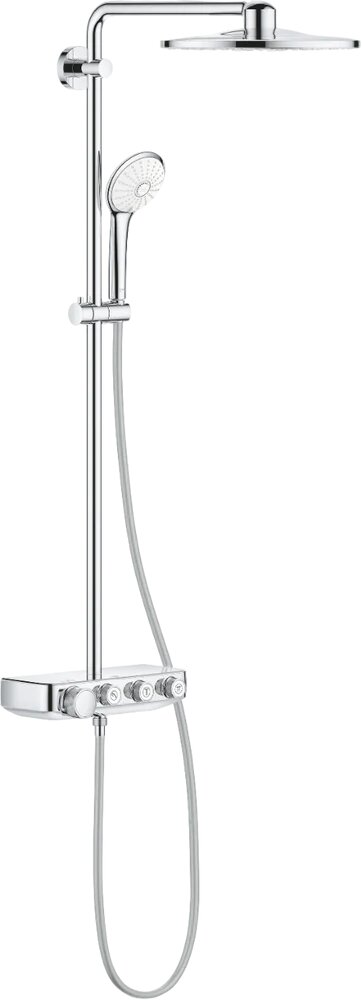 Душевая стойка Grohe Euphoria SmartControl 310 Duo 26507000 со смесителем, термостатическим, хром, глянцевая, душевая система с тропическим душем, с лейкой, лат