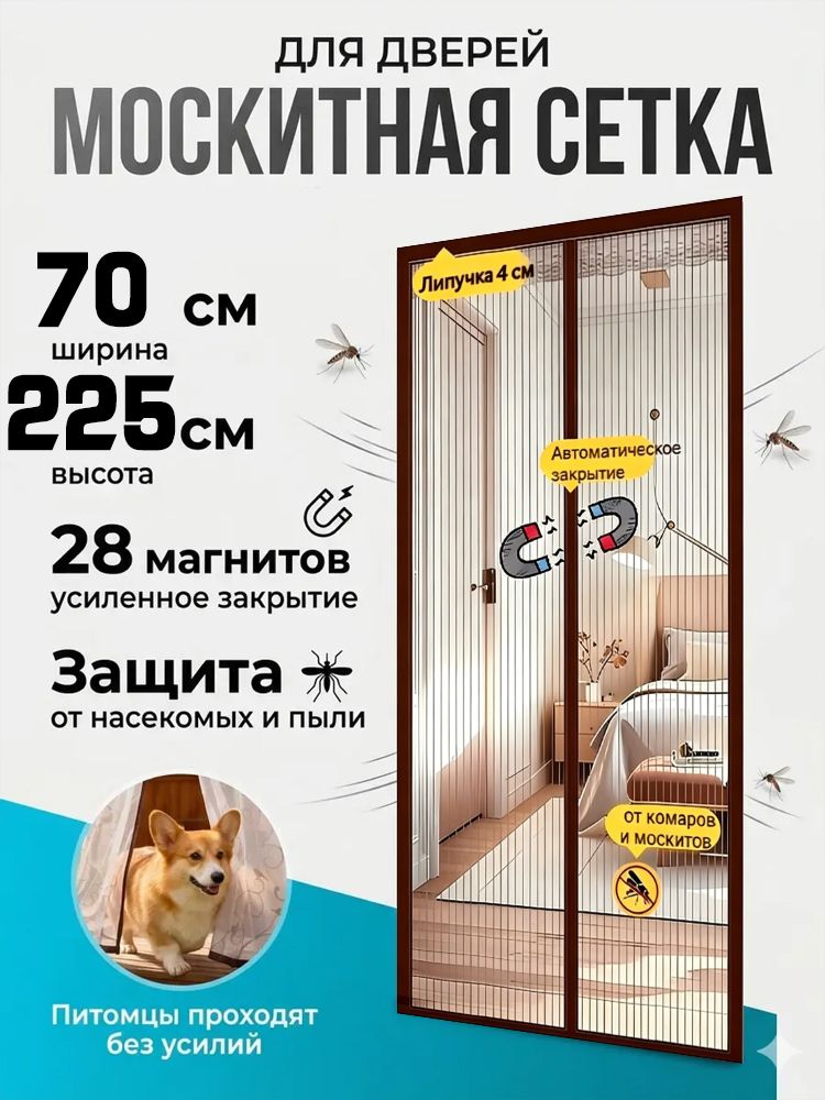 Москитные сетки с магнитами на двери