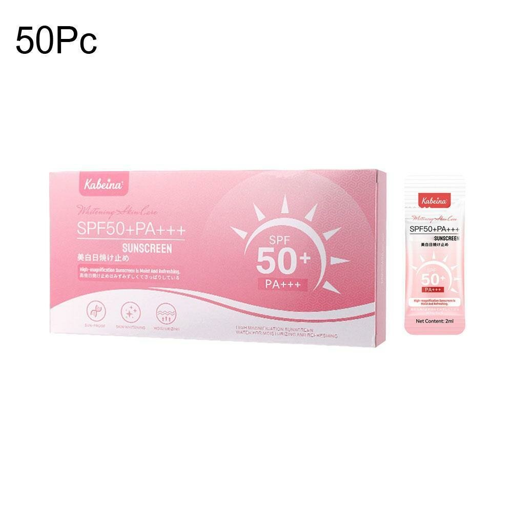 Kabeina Солнцезащитное средство, SPF50+ PA+++, отбеливающее, 50 саше по 2 мл