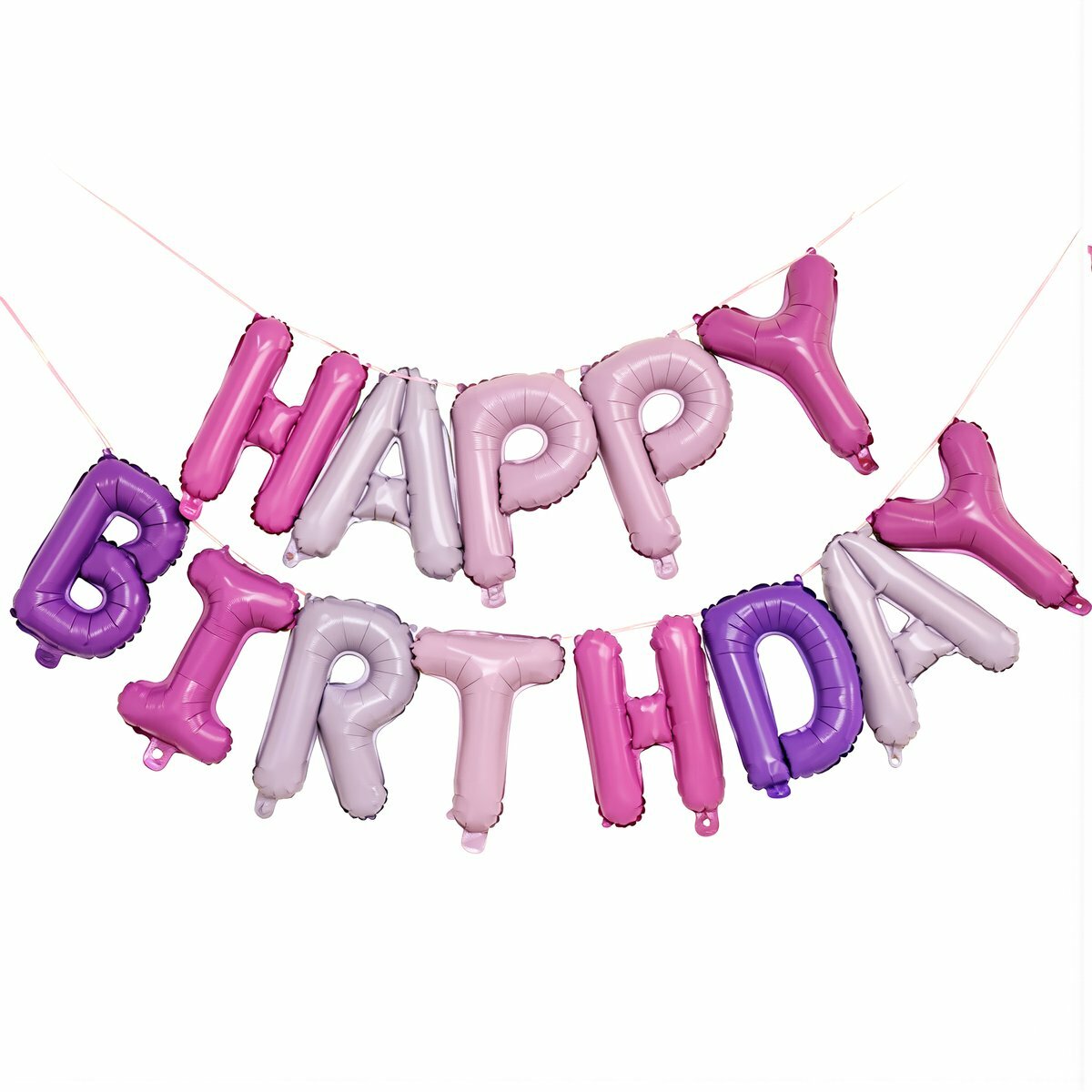 Воздушные шары надпись Happy Birthday алюминиевые набор 16 дюймов, лента в комплекте, декор для дня рождения, для стены, для домашнего праздника, Пантон [бумажная упаковка + соломинка + лента]