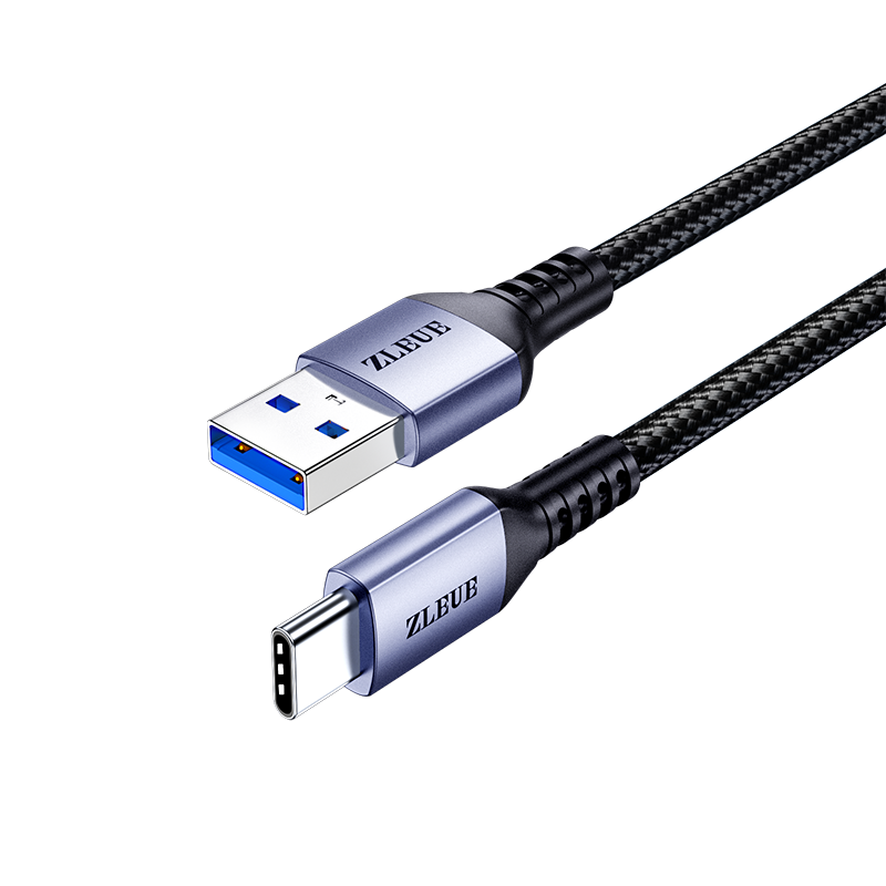 ZLEUE USB3.2 к Type-C кабель 3 м, оплетенный, для зарядки iPhone, ноутбука, автомобиля и портативного диска