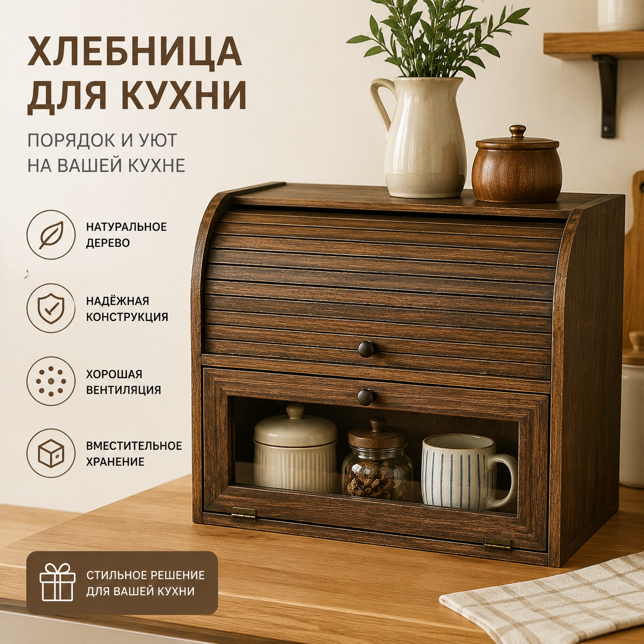 Буфет для кухни, деревянный, узкий, в гостиную, 40 x 33 x 25 см