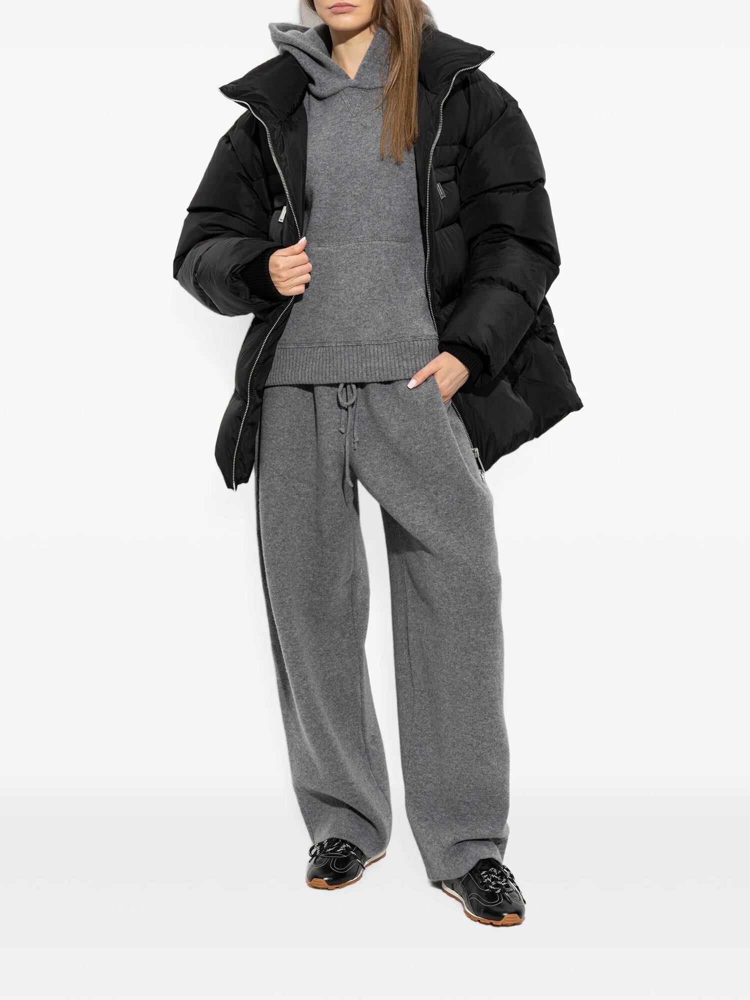 Куртка DSQUARED2 Quilted stand-up collar jacket, размер 42, черный — фото 1