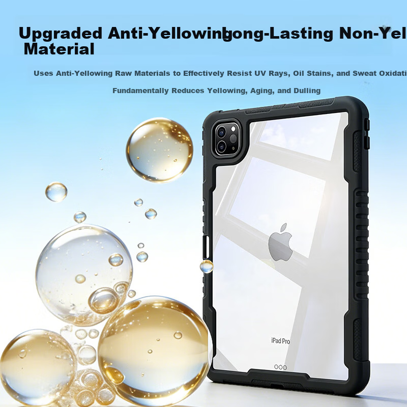 Coolerfun Ротационный поворотный чехол для iPad Pro 12.9 (2018-2022) прозрачный ударопрочный с отделением для ручки