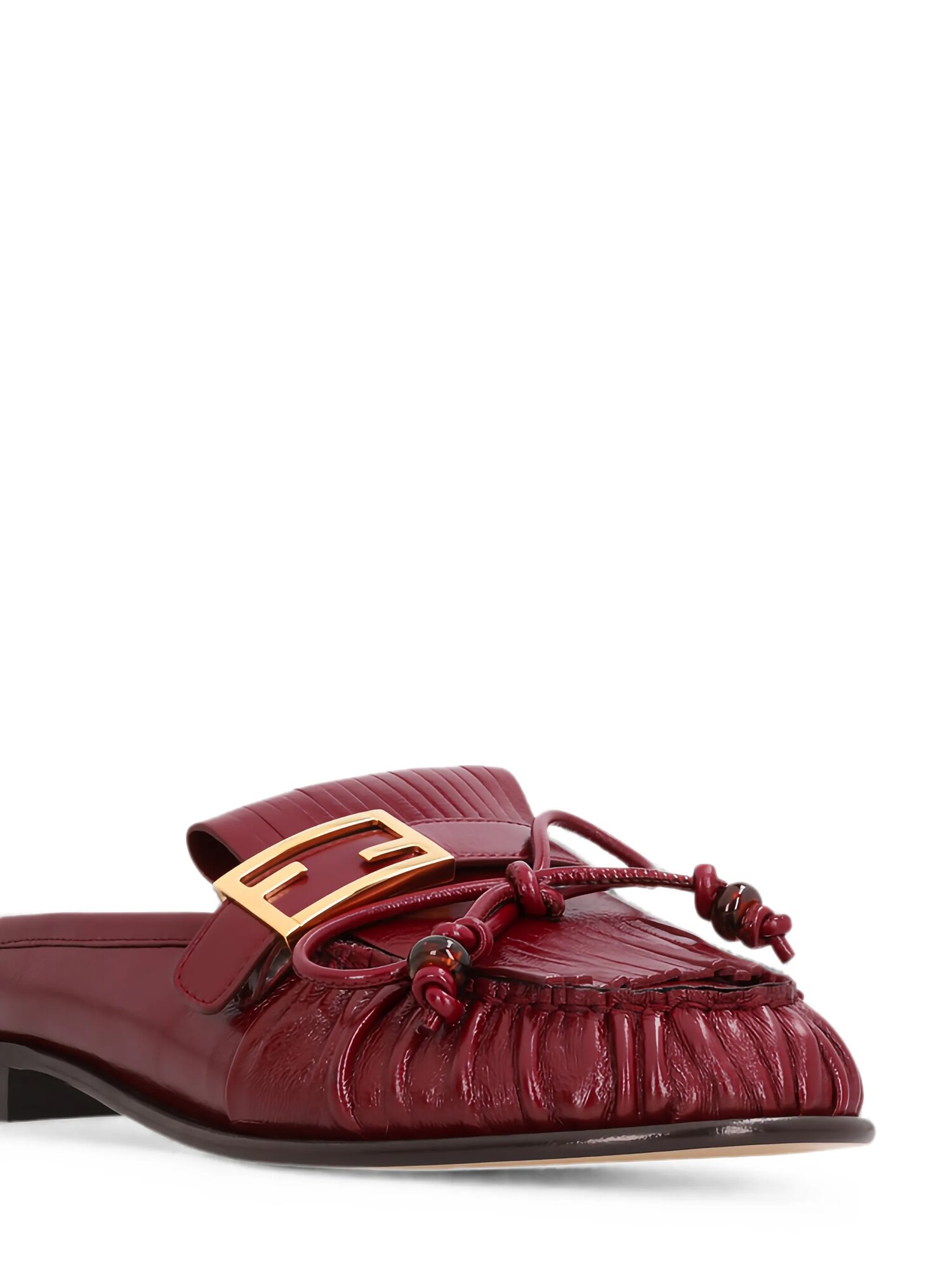 Мюли FENDI Fringe buckle-detail mules, размер 39, red — фото 1