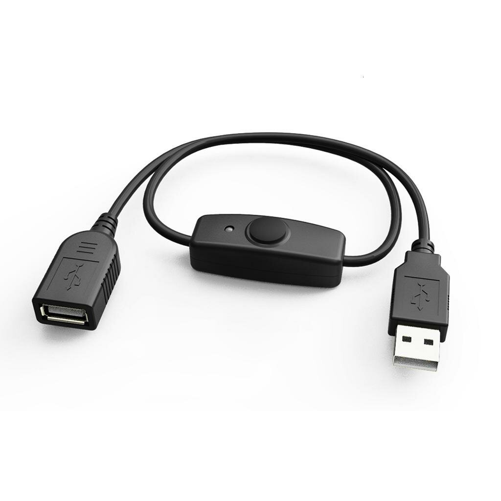 USB-кабель 50/100 см USB 2.0 A (M) - A (F) удлинитель черный, 50cm