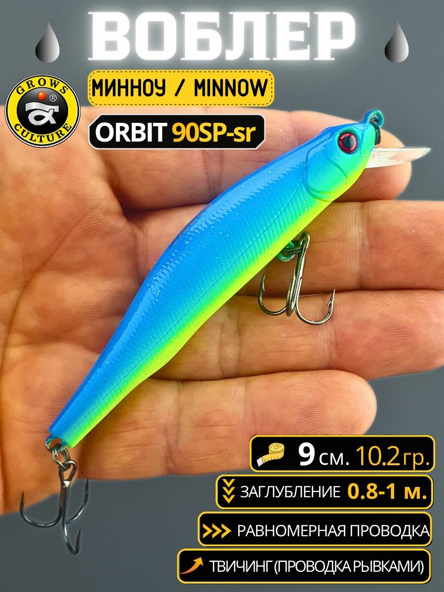 Воблер минноу суспендер Grows Culture Orbit 90sp-sr/90 мм 10.2 г col#c203 Заглубление 0,8 - 1м Приманка нейтральной плавучести Орбит для рыбалки на щуку, окуня, судака