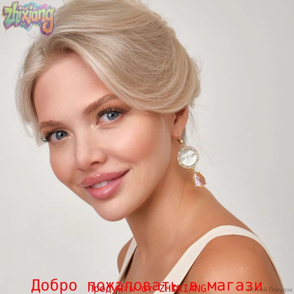 Серьги, стекло, белый — фото 1