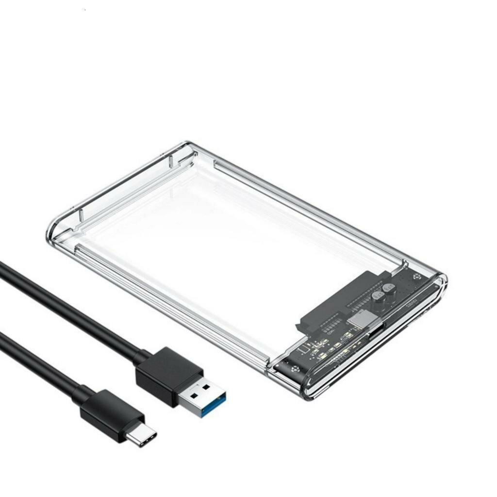 Внешний корпус для 2.5-дюймового жёсткого диска USB 3.0/3.1, Прозрачный - USB 3.1
