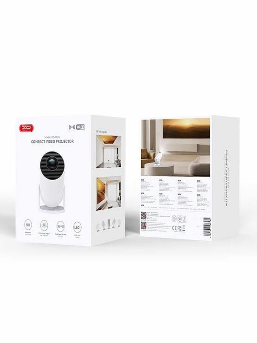 Проектор мини XO-FF03, Android 720P, беспроводной Wi-Fi, белый — фото 1