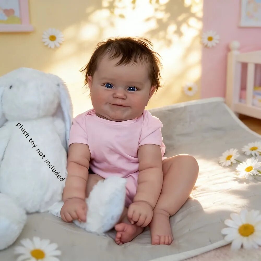 BZDOLL Кукла реборн 48 см, реалистичный мягкий винил, ручная 3D роспись кожи, детская игрушка