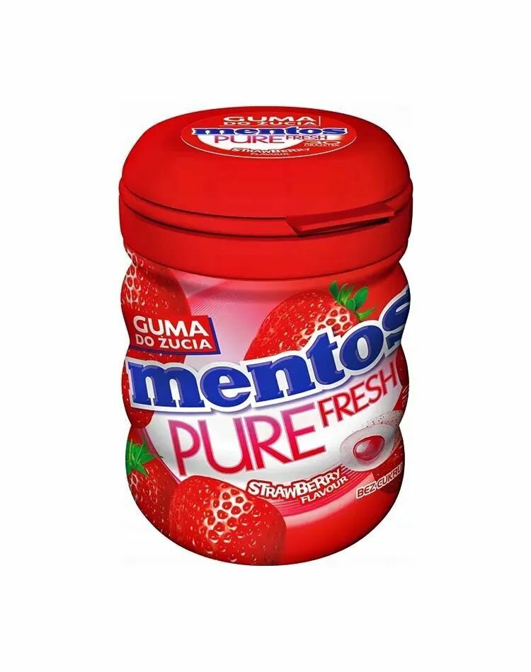 Mentos, Жевательная резинка Клубника, 60 г, Pure Fresh Strawberry