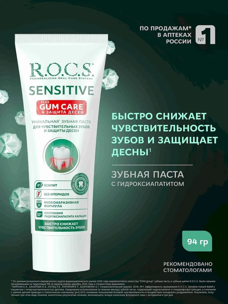 Зубная паста R.O.C.S. SENSITIVE Plus Gum Care, 94 г