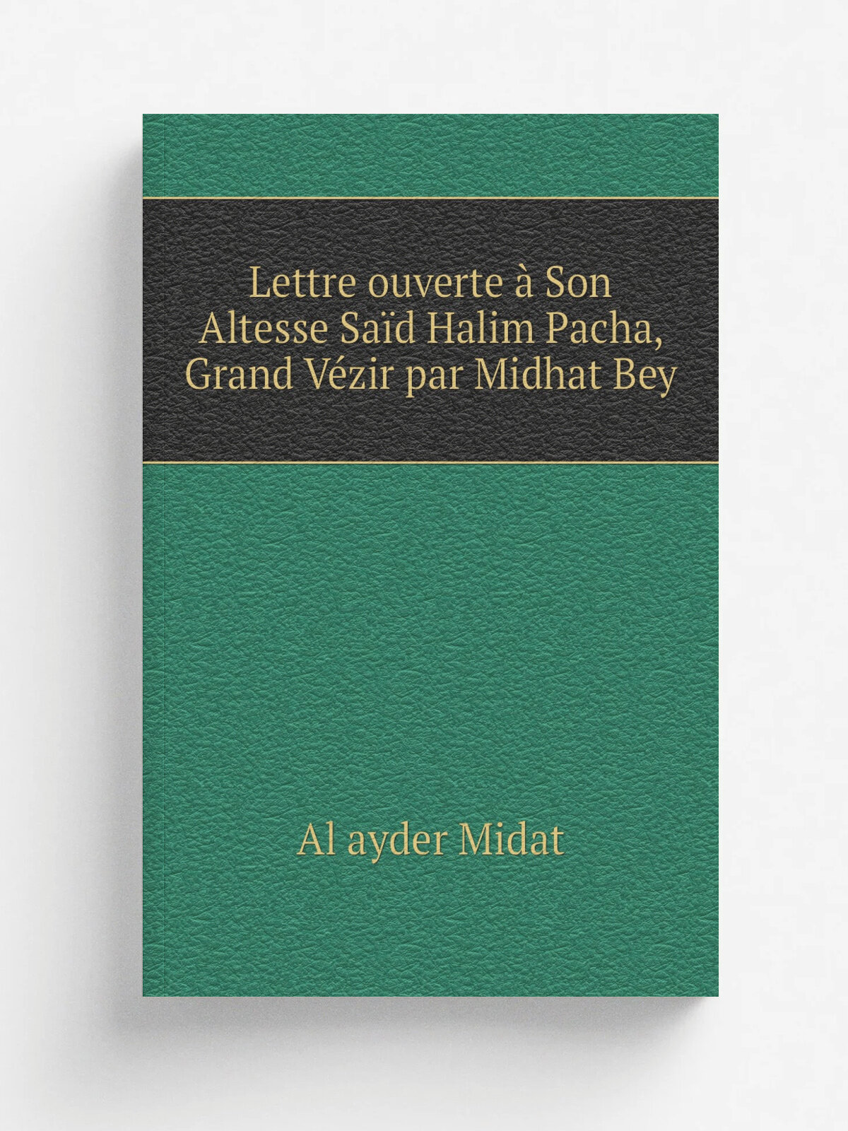 Lettre ouverte . Son Altesse Sa.d Halim Pacha, Grand V.zir par Midhat Bey