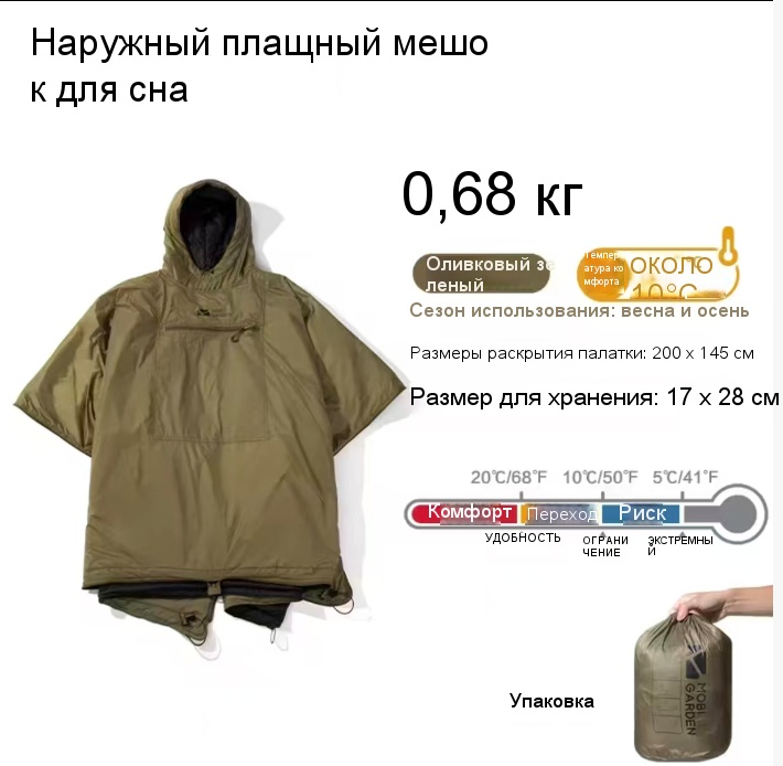 Пончо Helikon-Tex Swagman Roll Poncho Coyote，зелёный